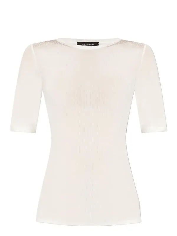 Fabiana Filippi Ribbed Top With Cut-out Detail - White