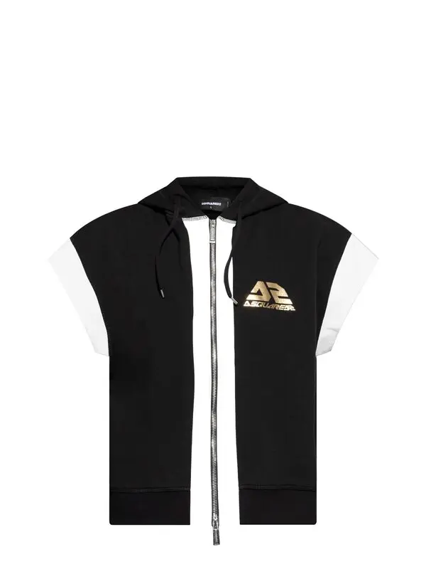 Dsquared2 Sleeveless Zip-up Sweatshirt - Black