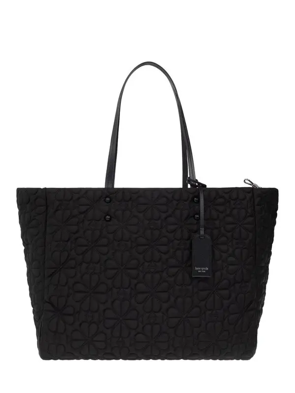 Kate Spade New York Quilted Floral Shopper Bag - Black