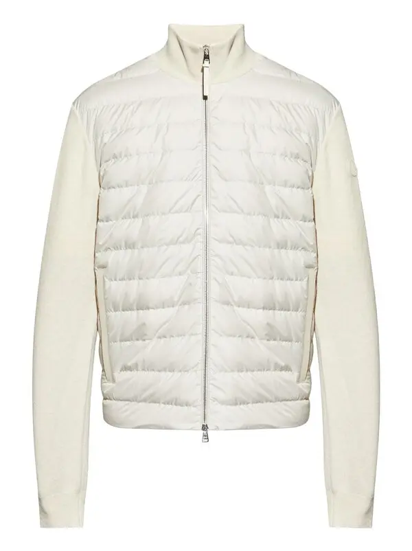 Moncler Cardigan With Down Insert - Cream