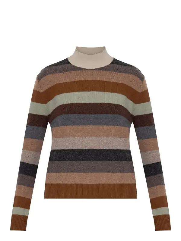 Tory Burch Striped Wool Turtleneck Sweater - Multicolour