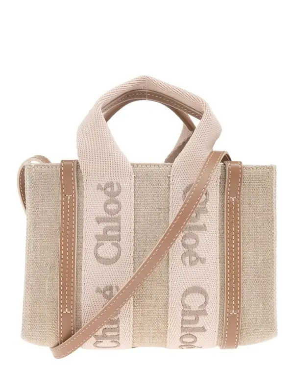 Chloé Woody Mini Shoulder Bag - Beige