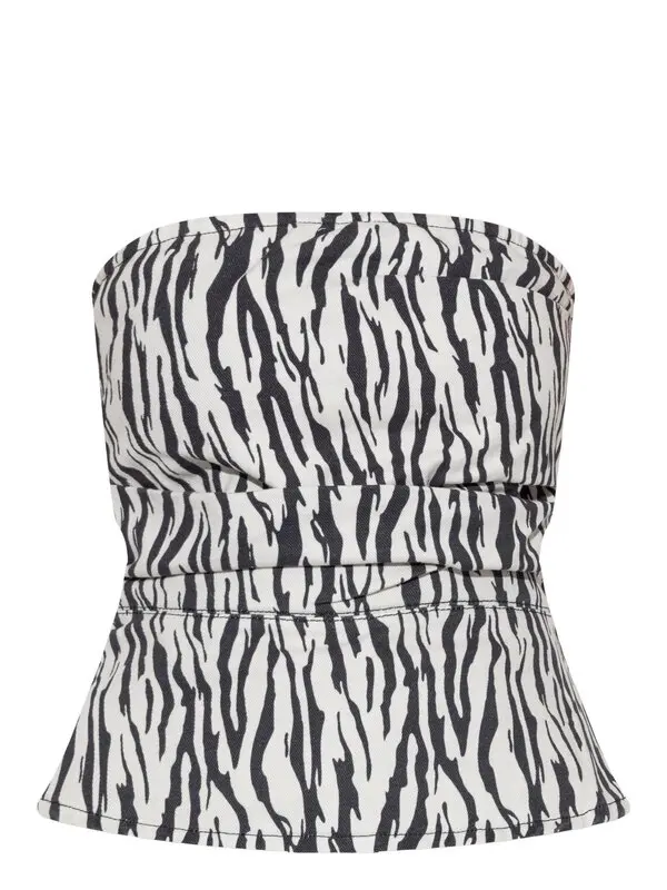 ROTATE BY BIRGER CHRISTENSEN Animal Print Bandeau Top - White