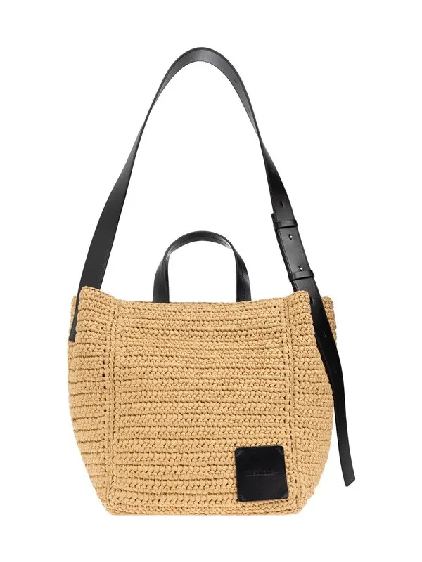 JIL SANDER Raffia Shopper Tote - Beige