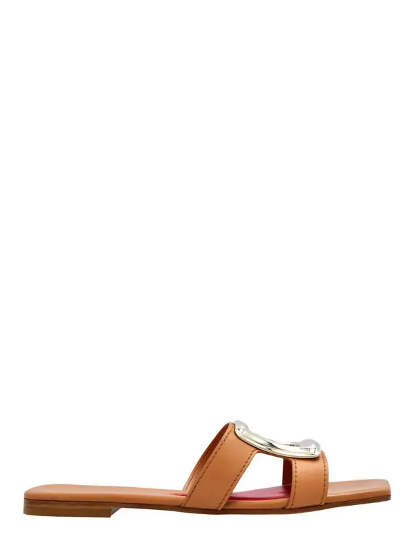 ROGER VIVIER Leather Slides - Brown