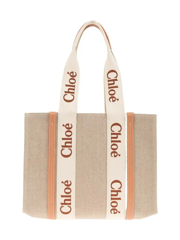Chloé Woody Medium Shopper Bag - Beige
