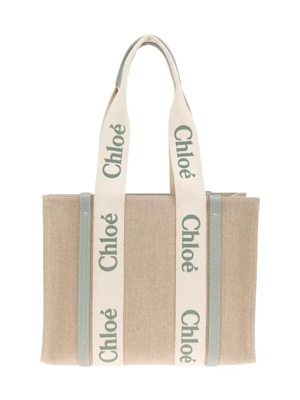 Chloé Woody Medium Shopper Bag - Beige