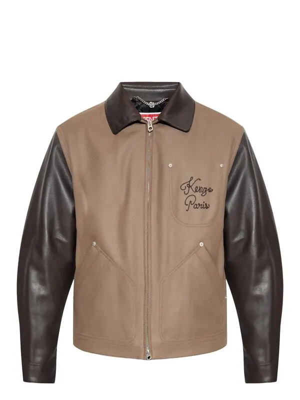 Kenzo Wool Bomber Jacket - Brown