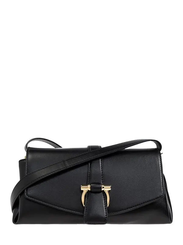 FERRAGAMO Leather Shoulder Bag - Black