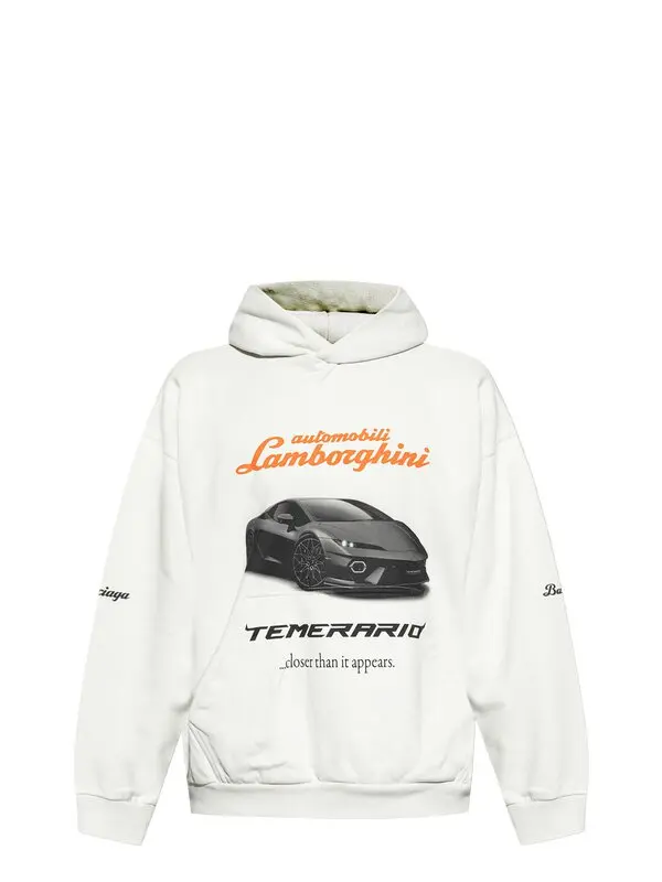 Balenciaga X Automobili Lamborghini Oversized Hoodie - Cream