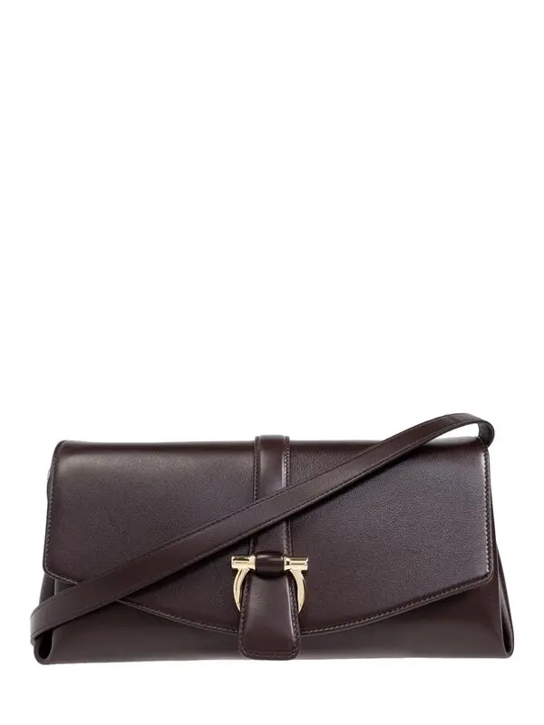 FERRAGAMO Leather Shoulder Bag - Burgundy