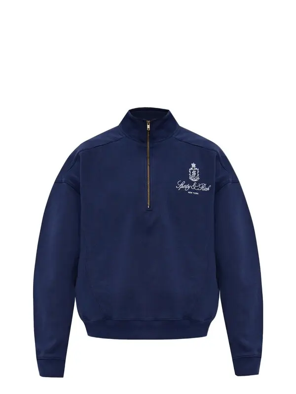 SPORTY & RICH Preppy Collection Sweatshirt - Navy Blue