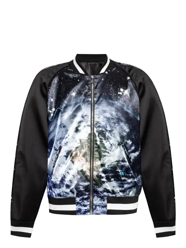 Balmain Printed Bomber Jacket - Black