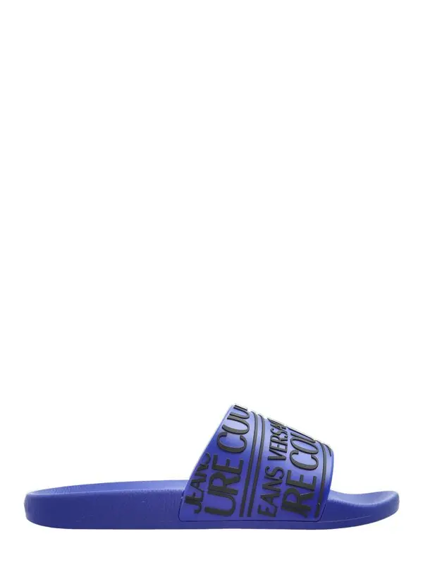 Versace Slides With Logo - Navy Blue