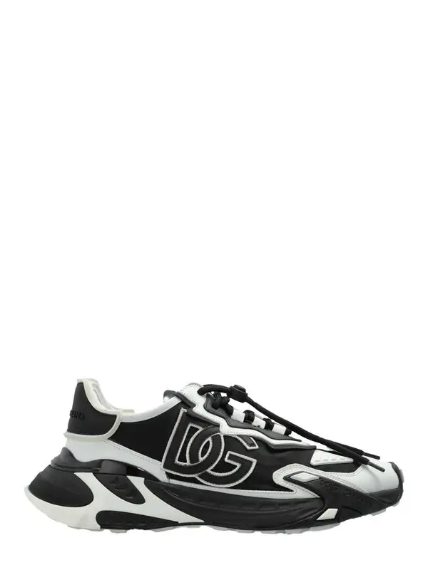Dolce & Gabbana Dg Logo Leather Sneakers - Black