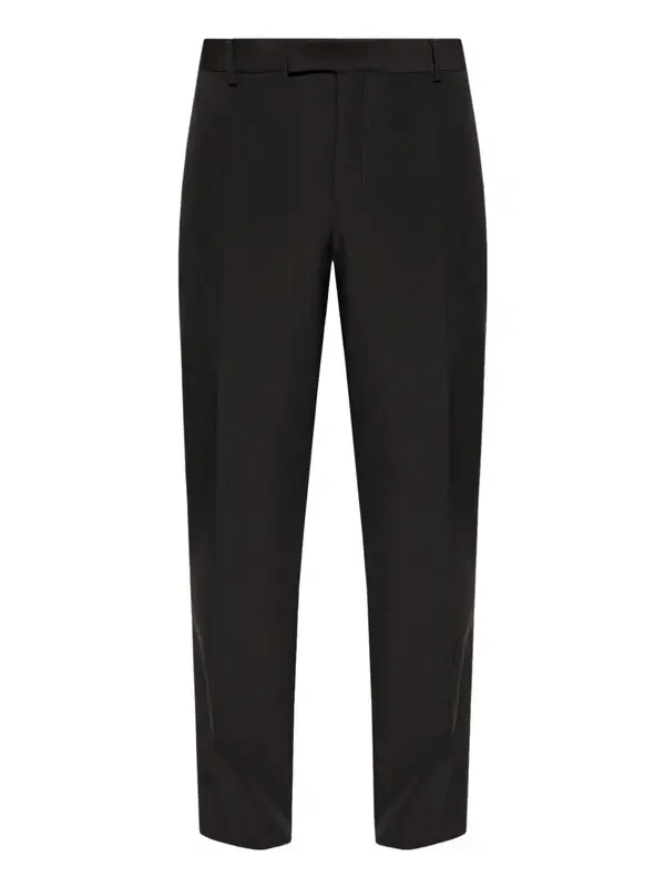 FERRAGAMO Wool Creased Trousers - Black