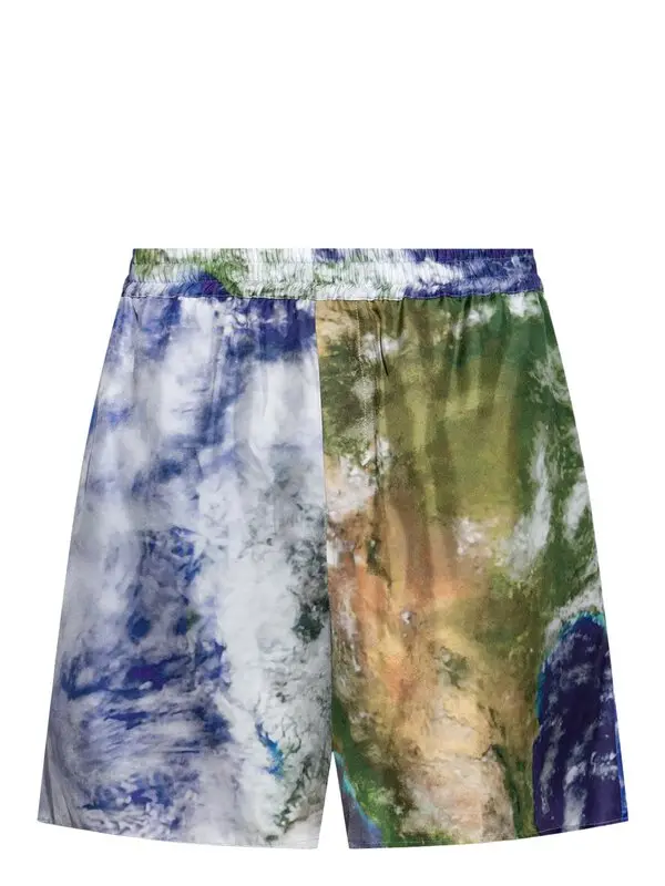 Balmain Printed Silk Shorts - Multicolour