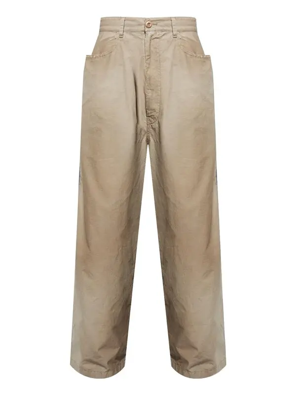 Balenciaga Worn Effect Wide-leg Trousers - Beige