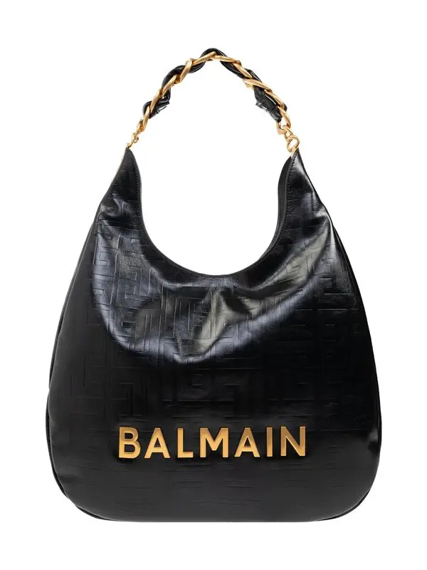 Balmain 1945 Soft Large Shoulder Bag - Black