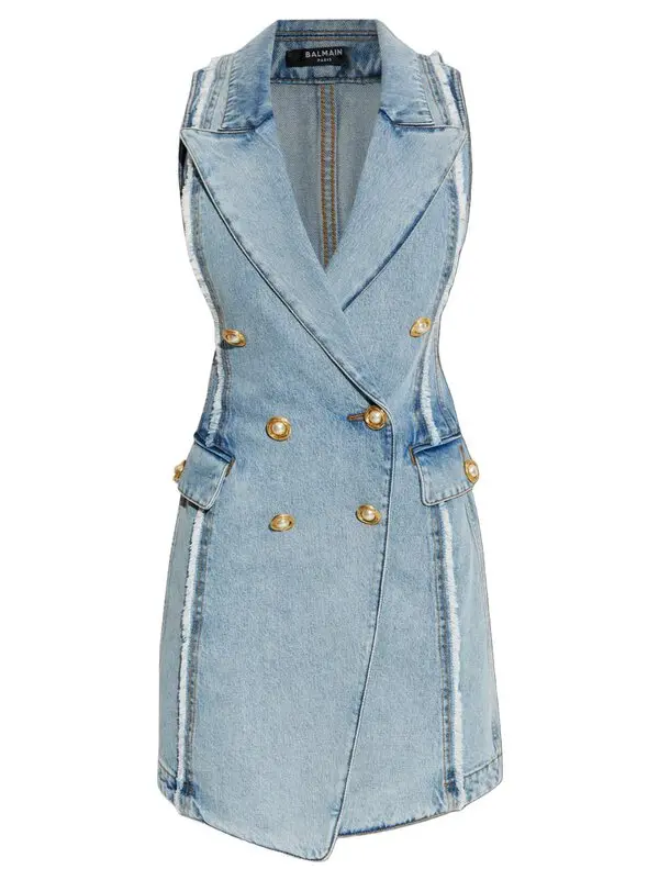 Balmain Denim Blazer Dress - Blue