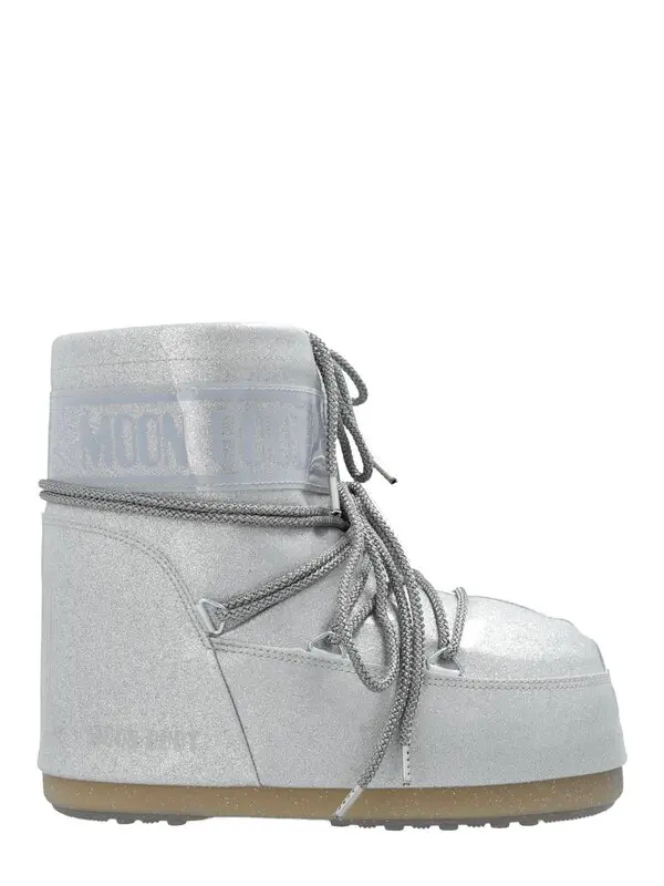 Moon Boot Icon Glitter Snow Boots - Silver