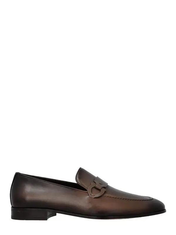 FERRAGAMO Bonny Leather Loafers - Brown
