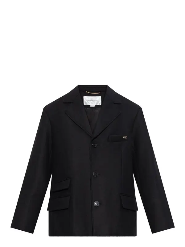 Victoria Beckham Short Coat With Raw Finish - Black
