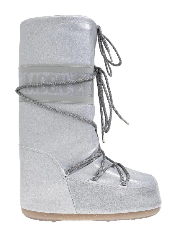 Moon Boot Icon Glitter Snow Boots - Silver