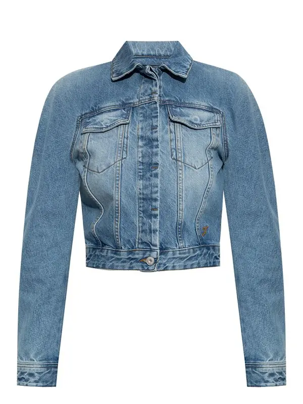 Jacquemus Cropped Denim Jacket - Blue
