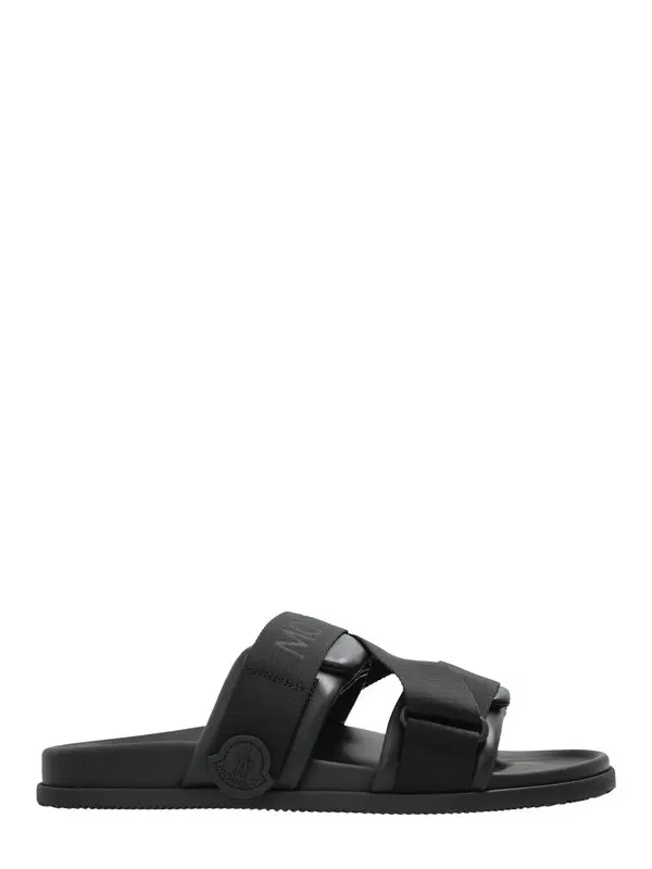 Moncler Leather Slides - Black