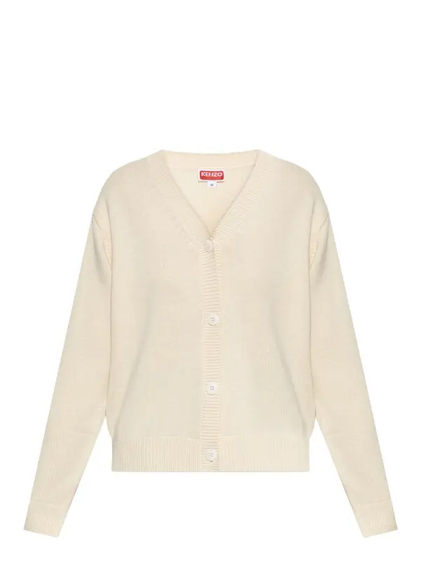 Kenzo Cardigan With Logo - Cream