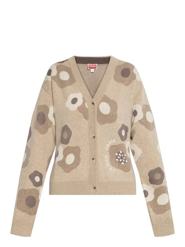 Kenzo Floral-patterned Cardigan - Beige