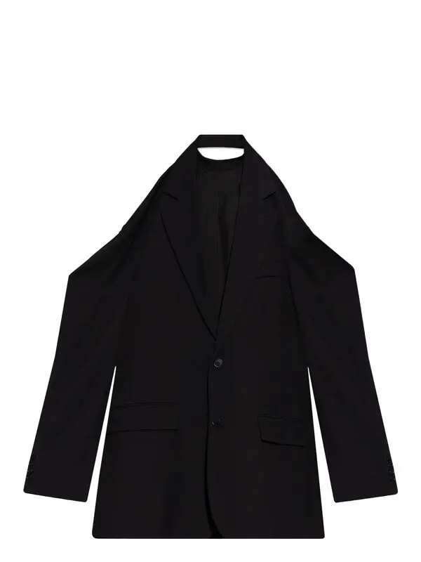 Balenciaga Sleeveless Blazer-inspired Dress With Open Back - Black