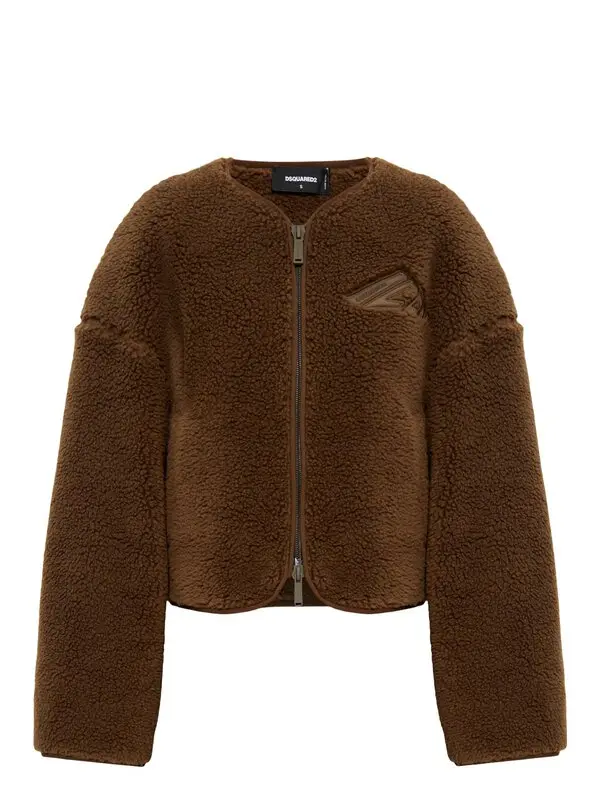 Dsquared2 Logo Fleece Jacket - Brown