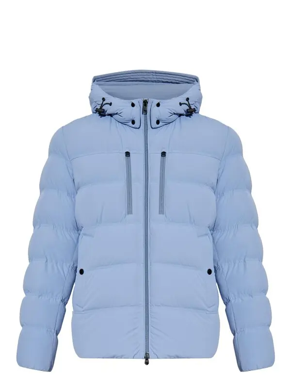Woolrich Down Jacket With Detachable Hood - Light Blue