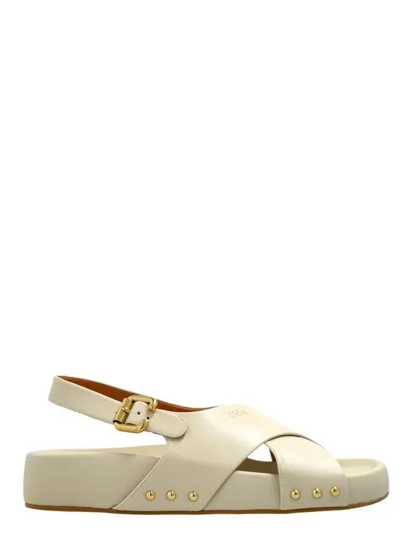 Chloé Mae Leather Sandals - Cream