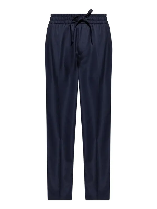 Dolce & Gabbana Wool Pleated Trousers - Navy Blue