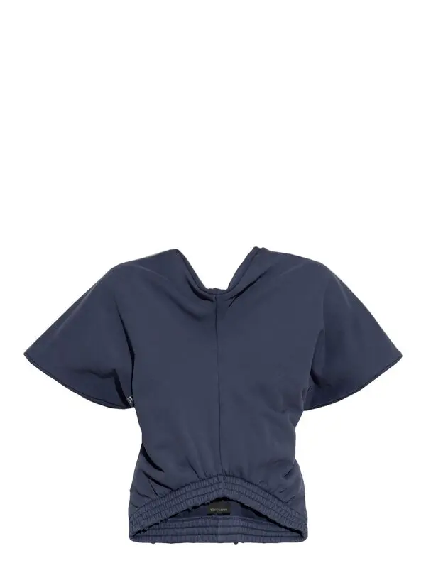 Balenciaga Top With Vintage Effect - Navy Blue