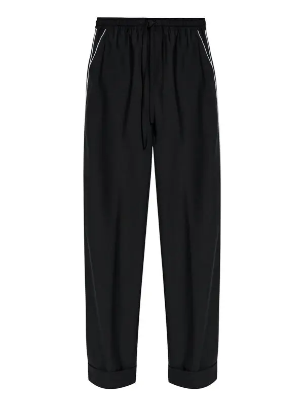 Dolce & Gabbana Loose-fit Wool Trousers - Black