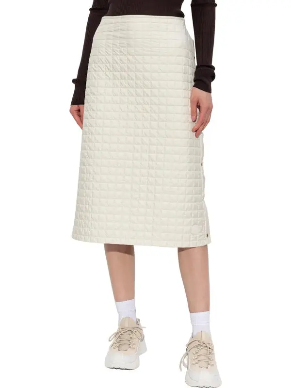 Moncler Quilted Midi Skirt - Cream