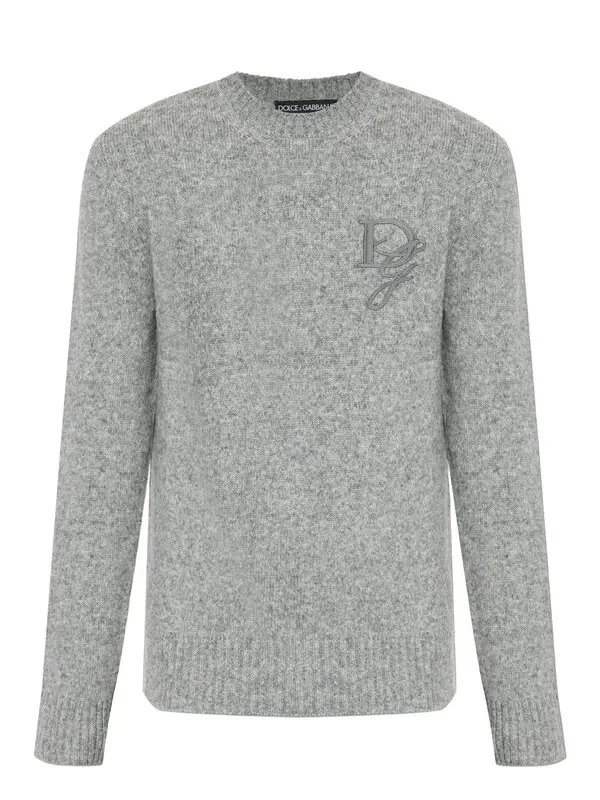 Dolce & Gabbana Embroidered Logo Sweater - Grey