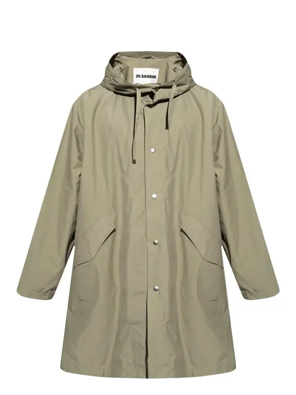 JIL SANDER Cotton Hooded Coat - Green