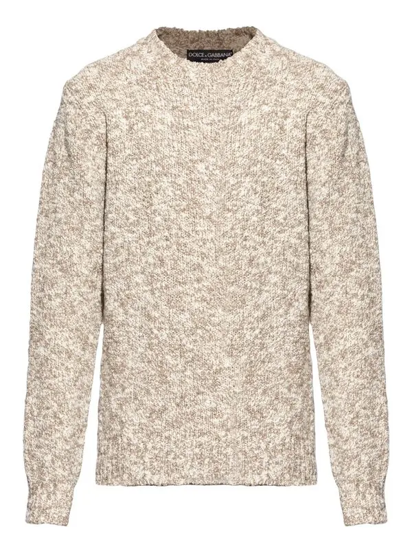 Dolce & Gabbana Wool-blend Mélange Sweater - Beige