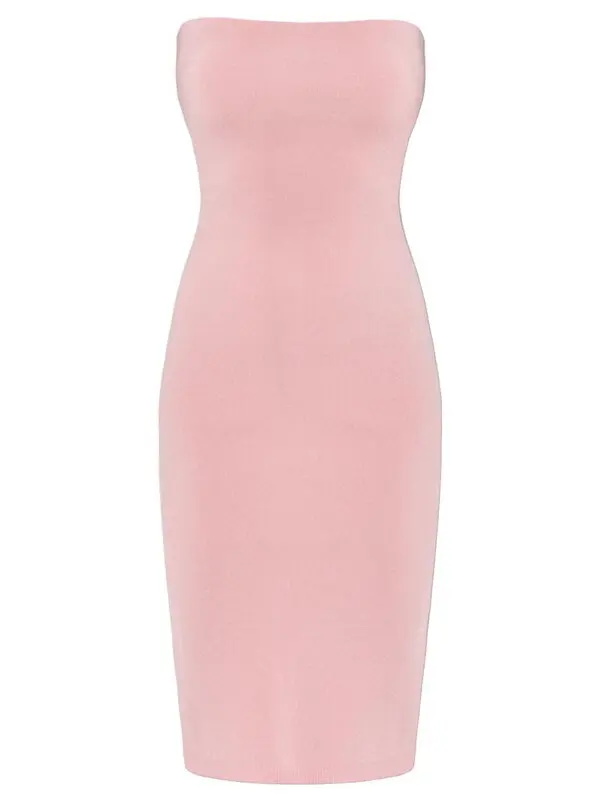 Jacquemus Strapless Knit Midi Dress - Pink