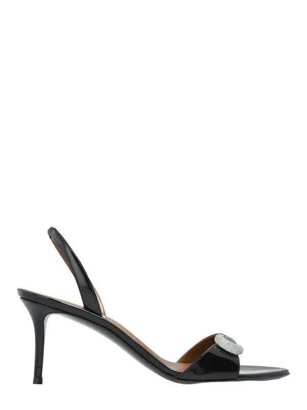 GIUSEPPE ZANOTTI Crescent Moon Crystal Embellished Heeled Sandals - Black