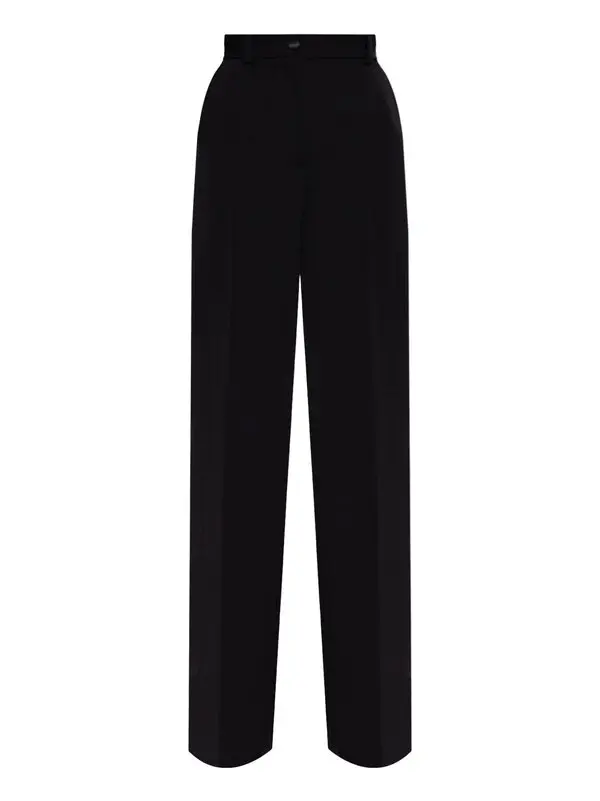 Dolce & Gabbana Wide-leg Wool Trousers - Black