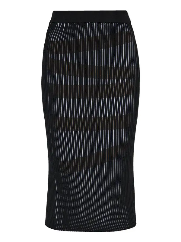 Issey Miyake Pleated Pencil Skirt - Black
