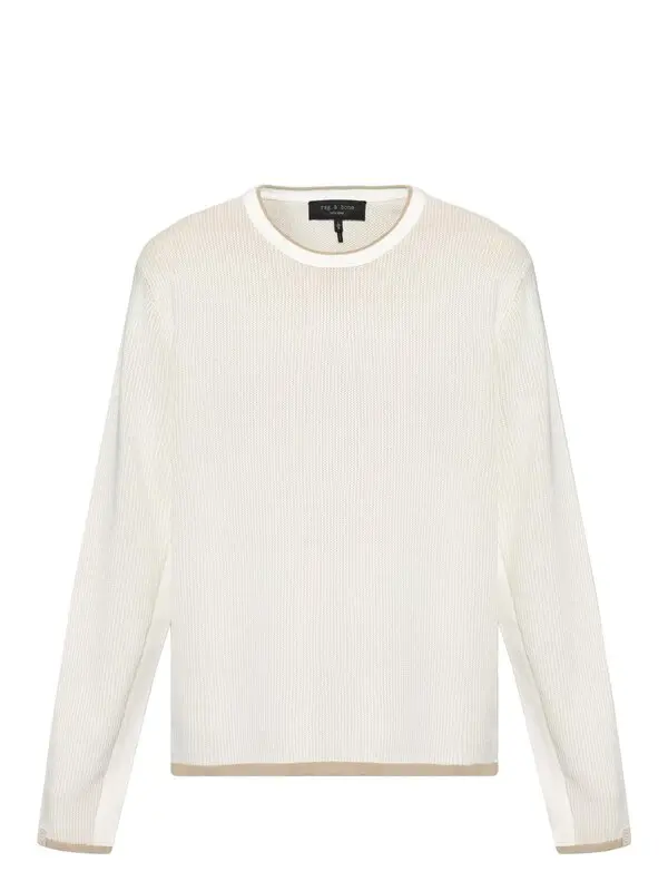 Rag & Bone Crew Neck Knit Sweater - Cream