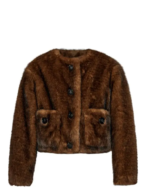 Marc Jacobs Faux Fur Jacket - Brown