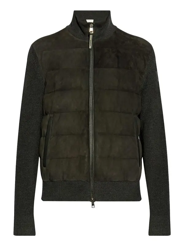 Moncler Quilted Front Cardigan - Black